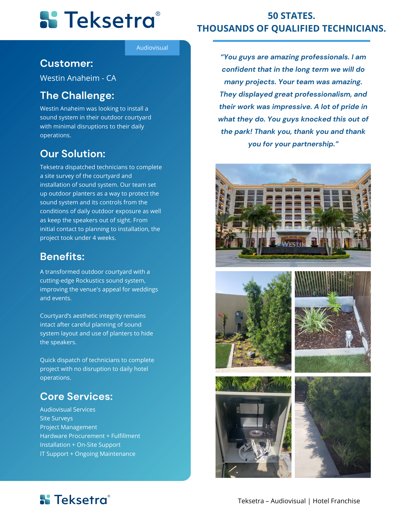 Westin Anaheim AV Case Study | Teksetra